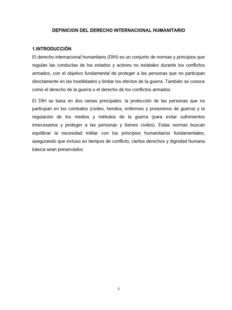 Definición Del Derecho Humanitario | PDF | Ley humanitaria ...