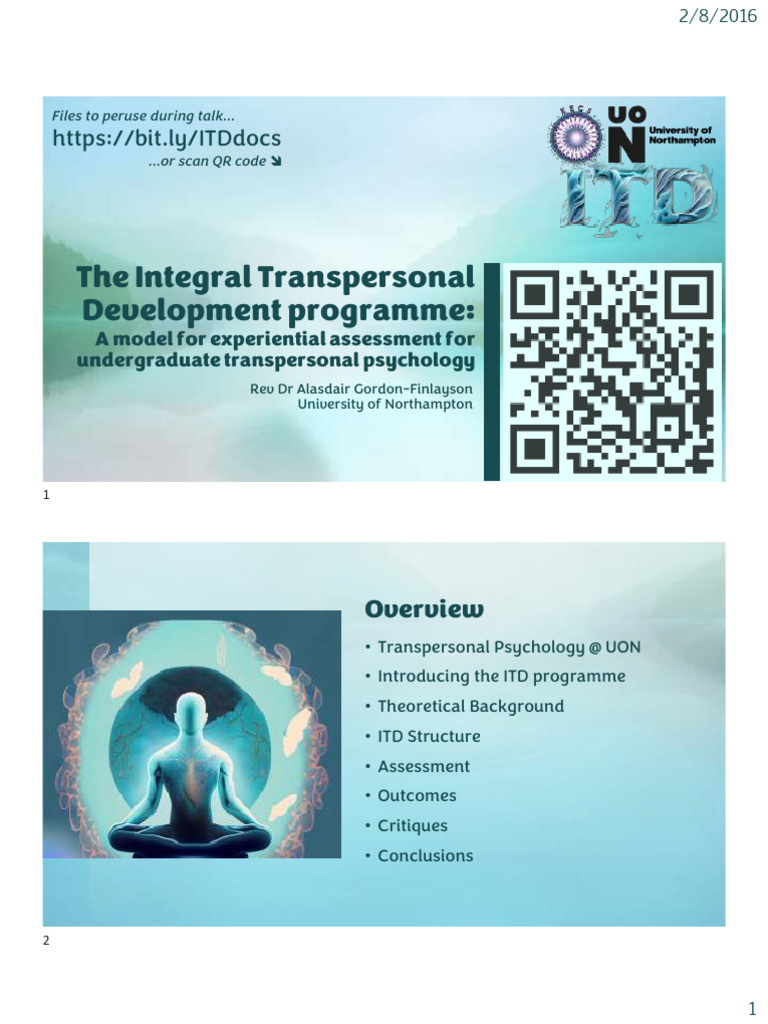 Gordon-Finlayson 2023 the Integral Transpersonal Development Programme ...