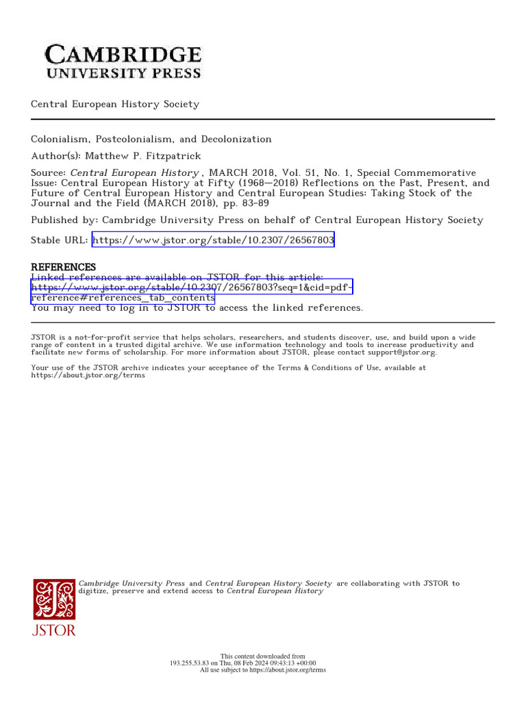 Colonialism Pdf Decolonization German Empire