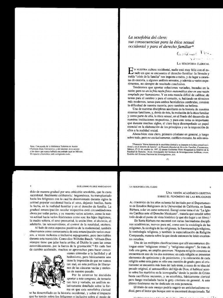 La Sexofobia Del Clero. Guillermo F. Margadant | PDF