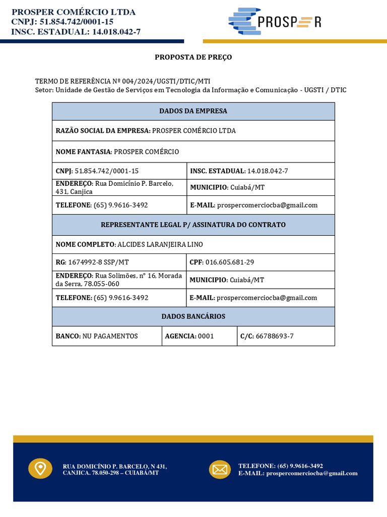 Proposta Realinhada Mti 004-2024 - Prosper | PDF