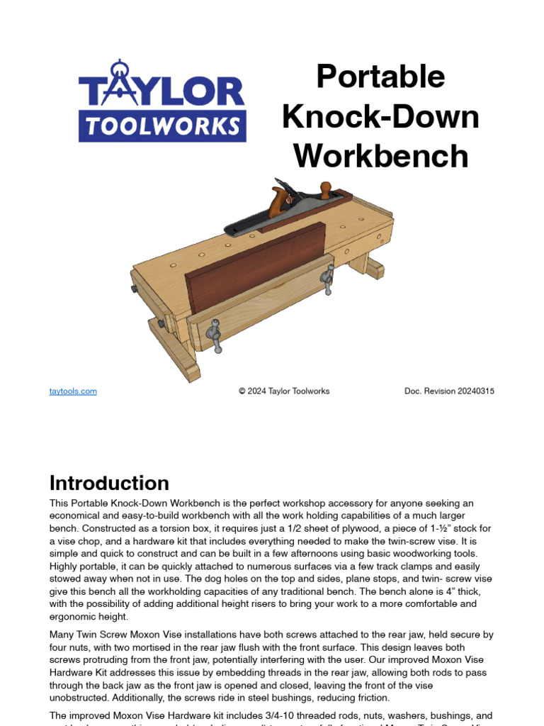 Portable Knock-Down Workbench Instructions | PDF | Screw | Nut (Hardware)