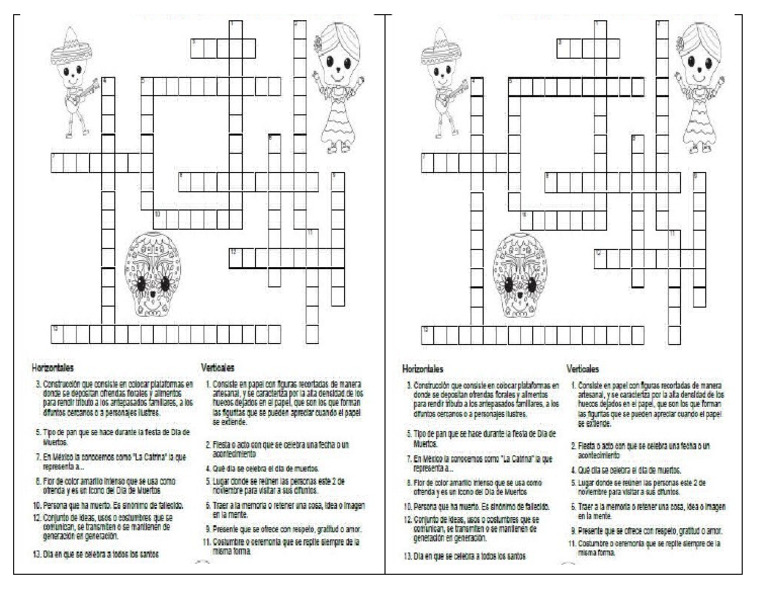 Crucigrama Día de Muertos | PDF