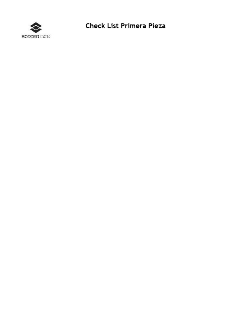 BP-CPPP-01 Check List Primera Pieza Produccion | PDF