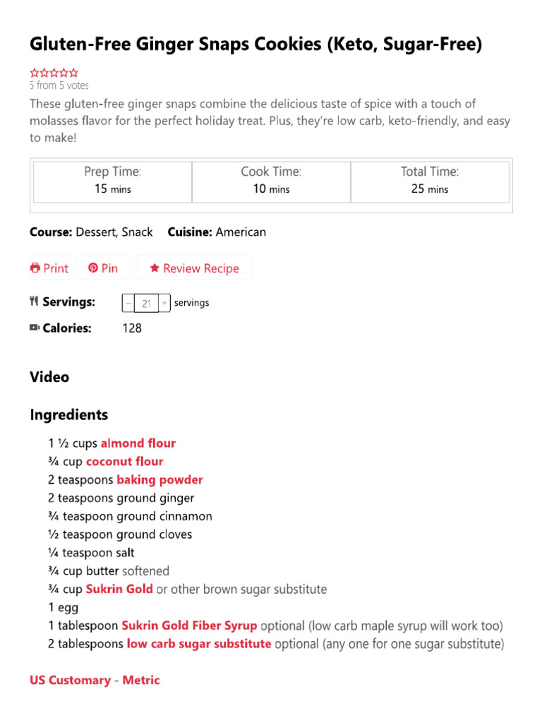 Keto Ginger Snaps | PDF