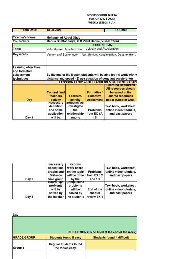 M1 Weekly Plan 2024-2025 | PDF | Lesson Plan | Educational Assessment