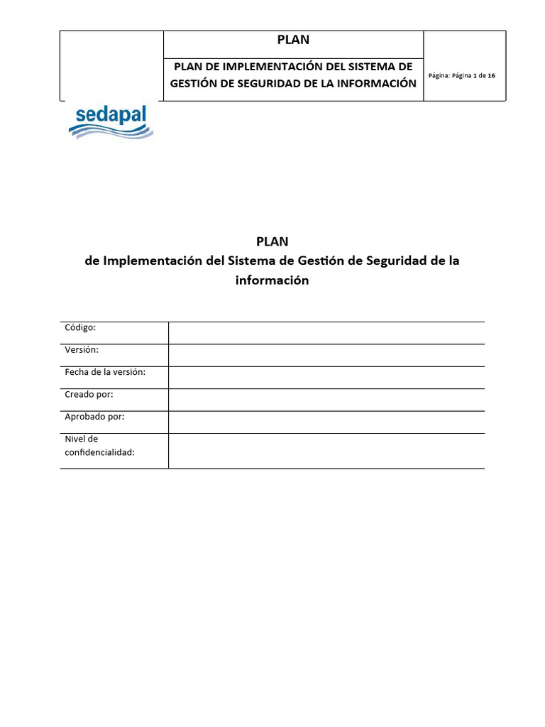 Plan de Implementacion Del SG v2 | PDF | La seguridad informática | Seguridad