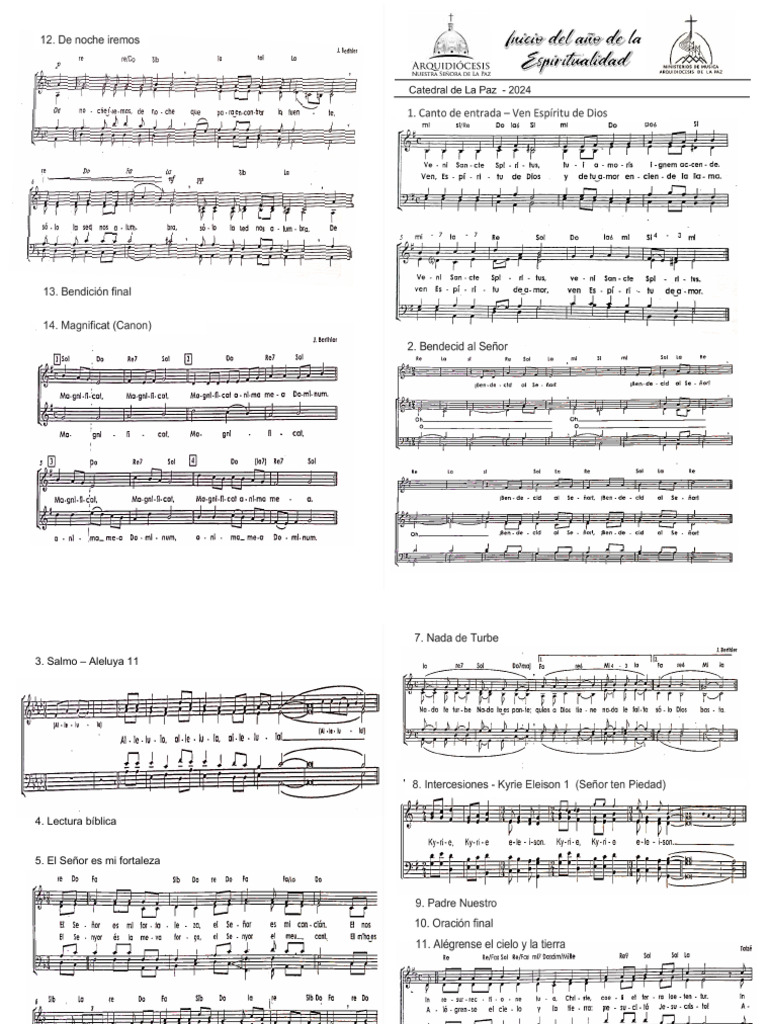 Hoja de Cantos Taizé | PDF