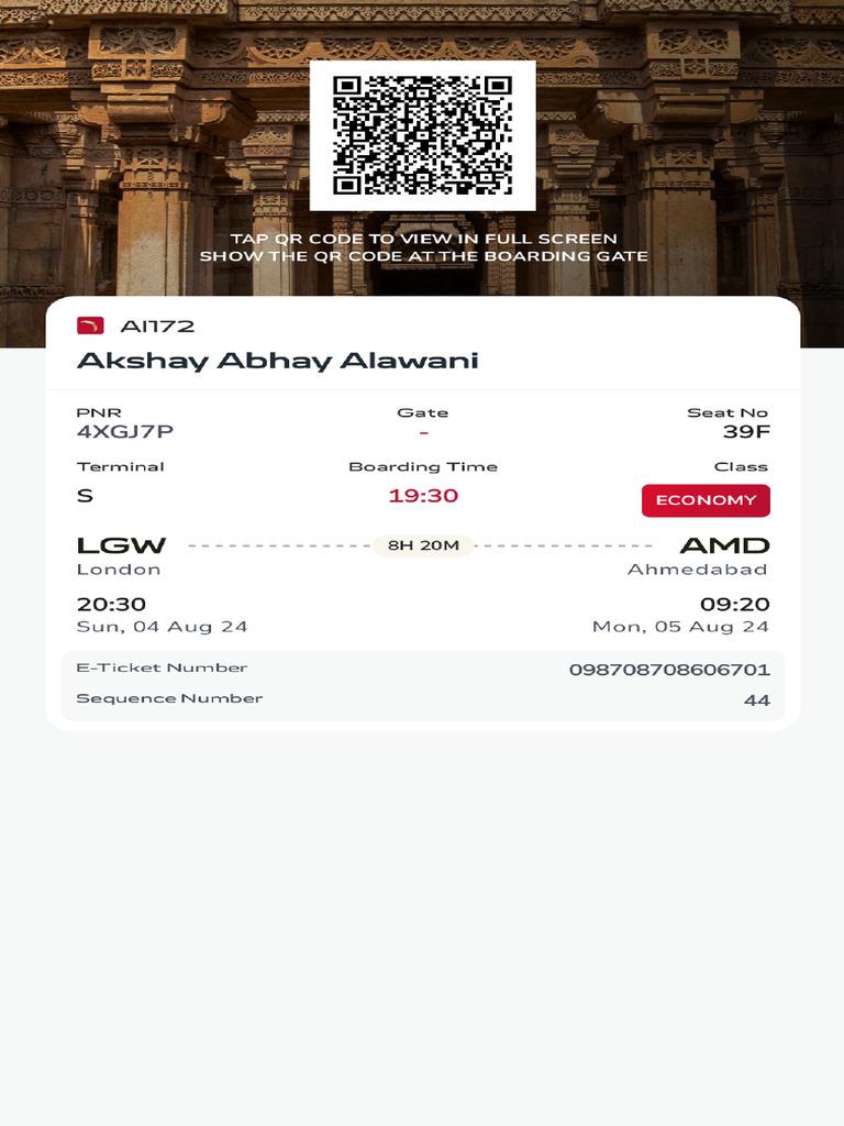 Air India Boarding Pass | PDF