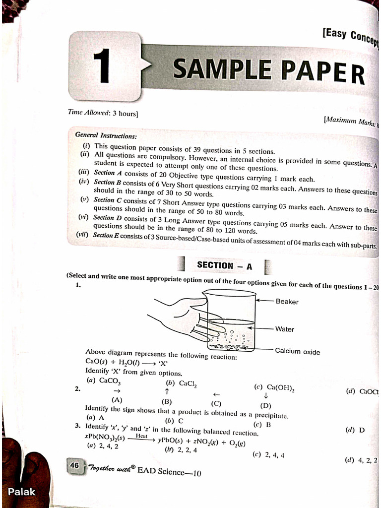 1-13 Sample Paper Science | PDF