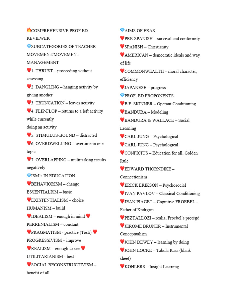 Comprehensive Prof Ed Reviewer | PDF | Perception | Psychological Concepts