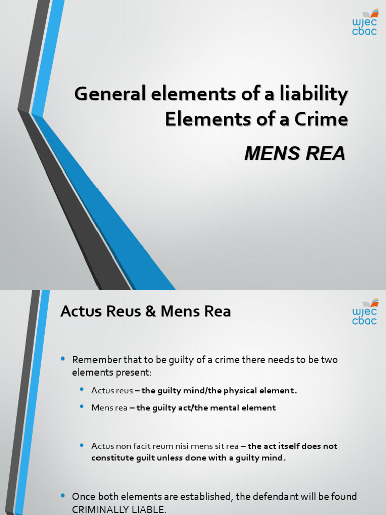 Mens Rea 2 | PDF | Recklessness (Law) | Mens Rea