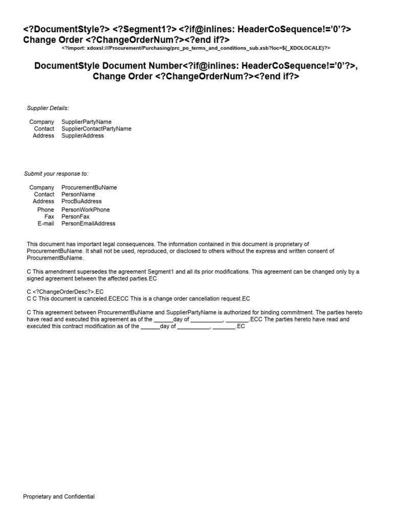 Change Order Document Template | PDF | Filename