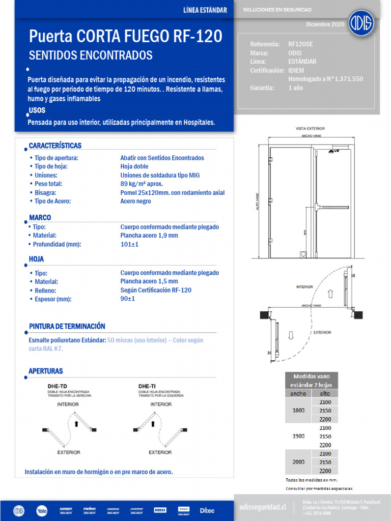 Puerta Corta Fuego RF-120 para Hospitales | PDF | Materiales