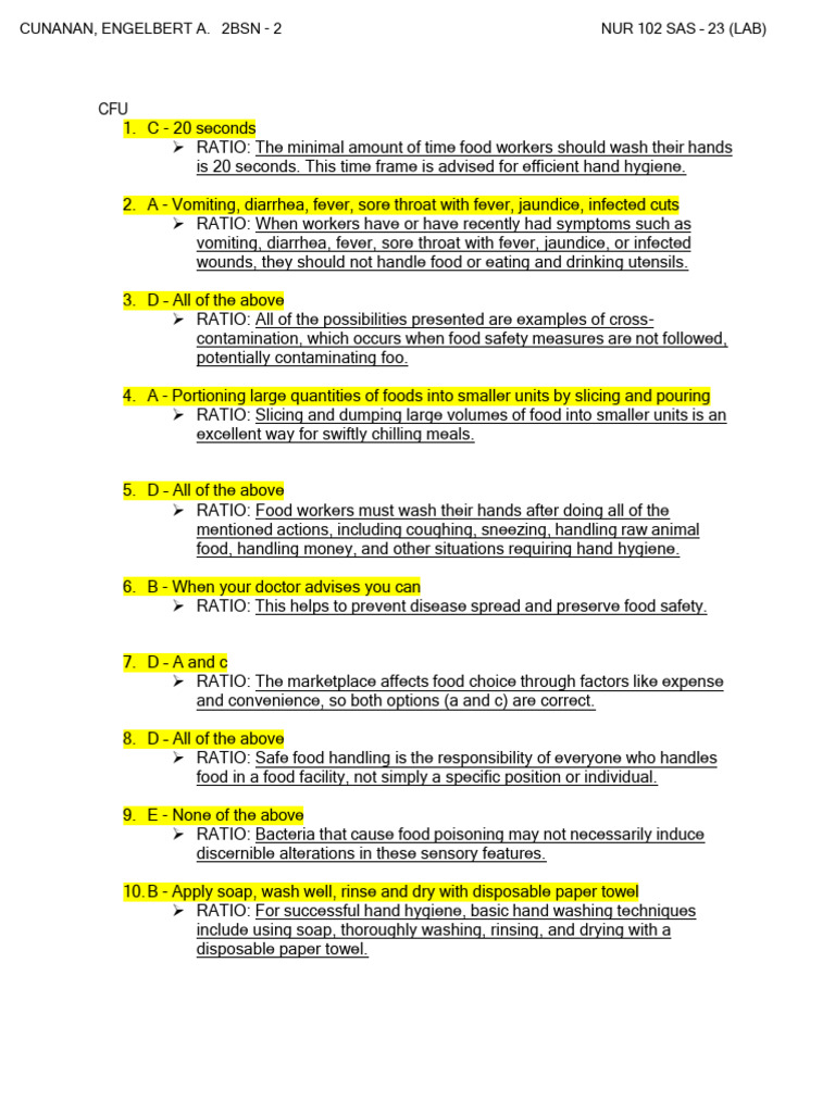 Nur 102 Laboratory - Sas 23 | PDF | Hand Washing | Hygiene
