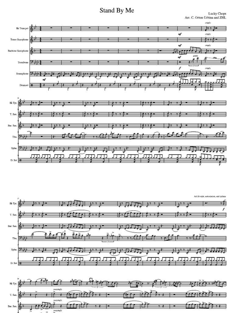 Stand by Me Lucky Chops Arrangement With Drumset | PDF