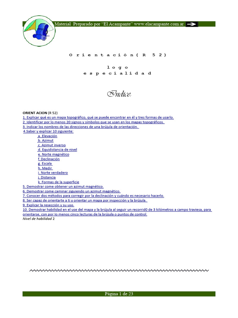 Orientacion | PDF | Azimut | Brújula