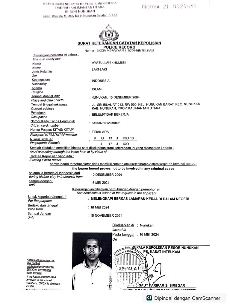 Suarat Lamaran Kerja Ayatullah Khumeni | PDF