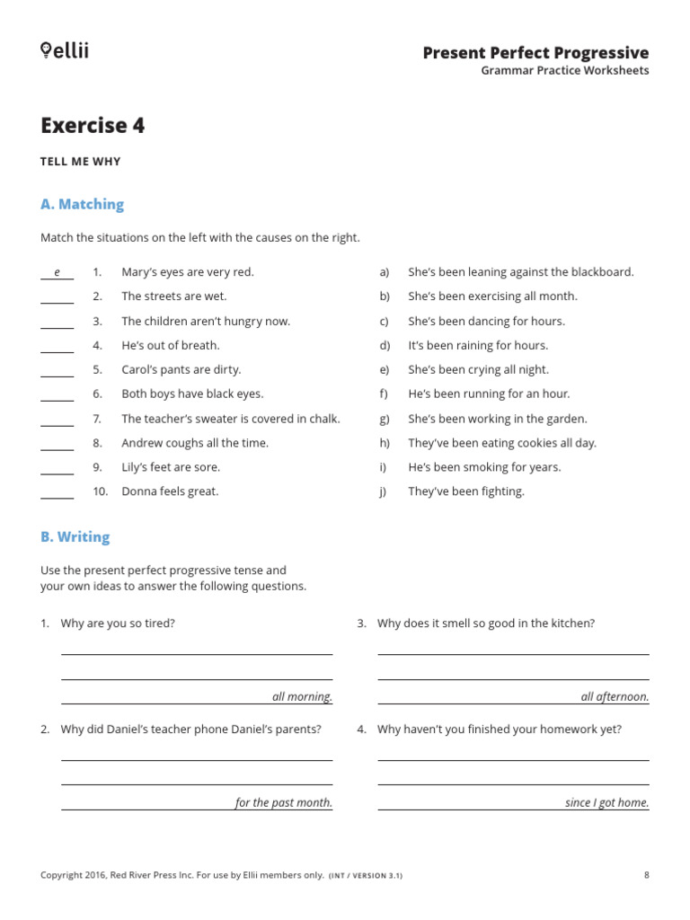 Tell Me Why - Present-Perfect-Progressive - US | PDF | Linguistics ...