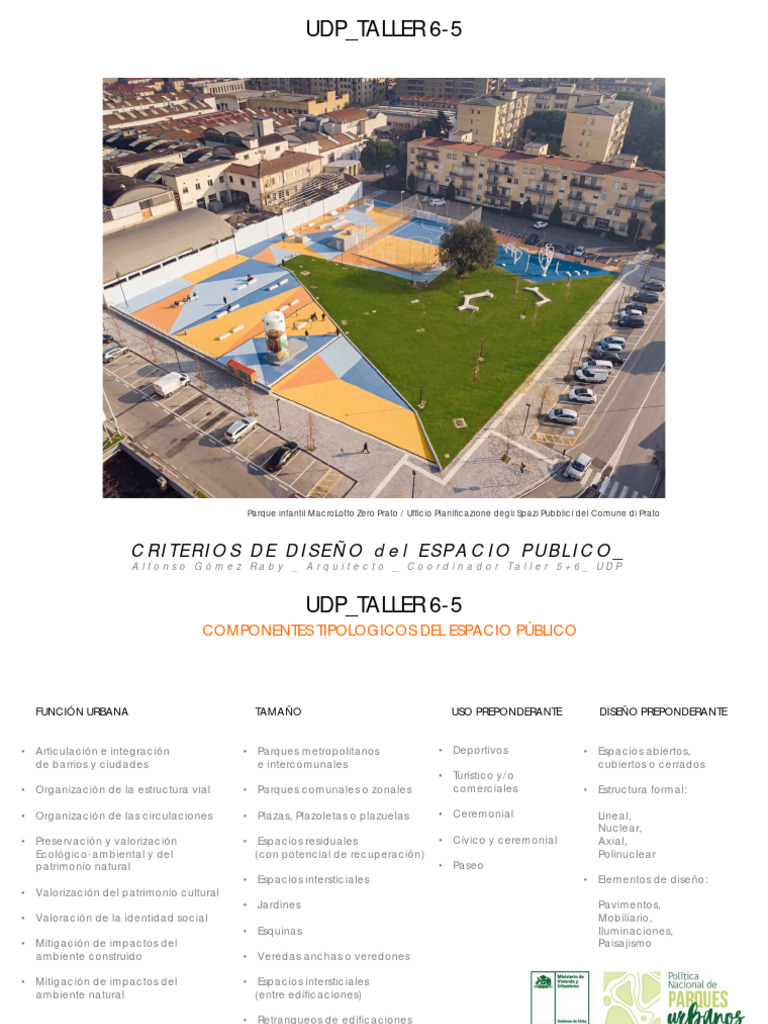 UDP - Taller 5-6 - 1sem 2023 - U3 - CRITERIOS DE DISEÑO Del ESPACIO PUBLICO | PDF | Entorno ...