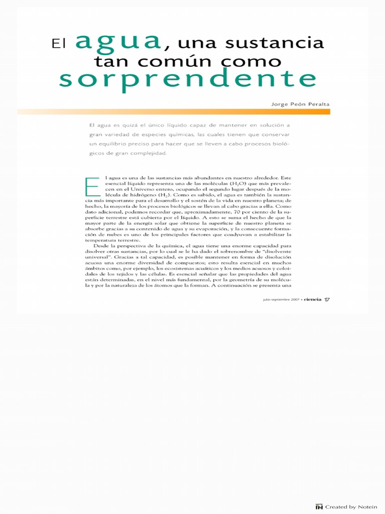 Que Es El Agua | PDF