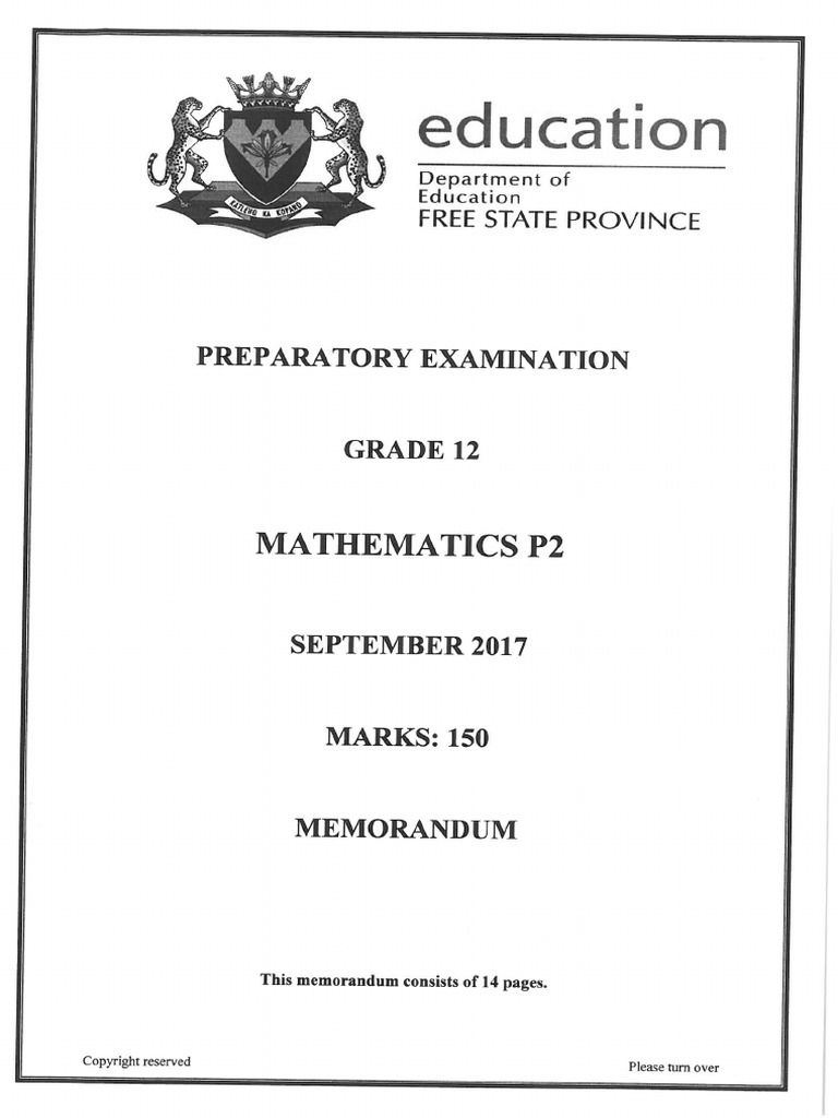 Gr. 12 P2 Memo | Pdf