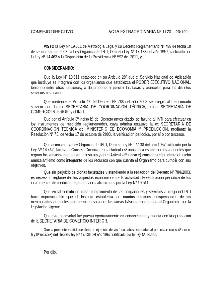 ACTA-EXTRAORDINARIA-1170-(20-12-2011) | PDF | Gobierno