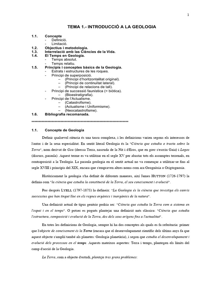 01 Apunts Tema 01 Geologia | PDF
