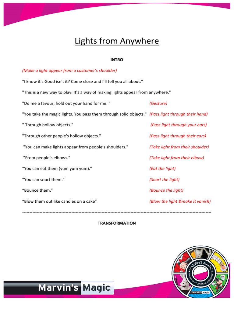 Magic Light Tricks Guide | PDF