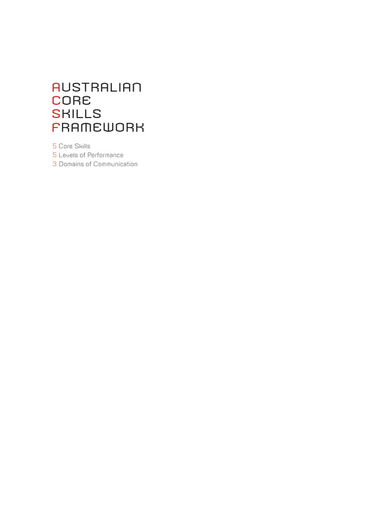 Australian Core Skills Framework (ACSF) | PDF | Educational Assessment ...