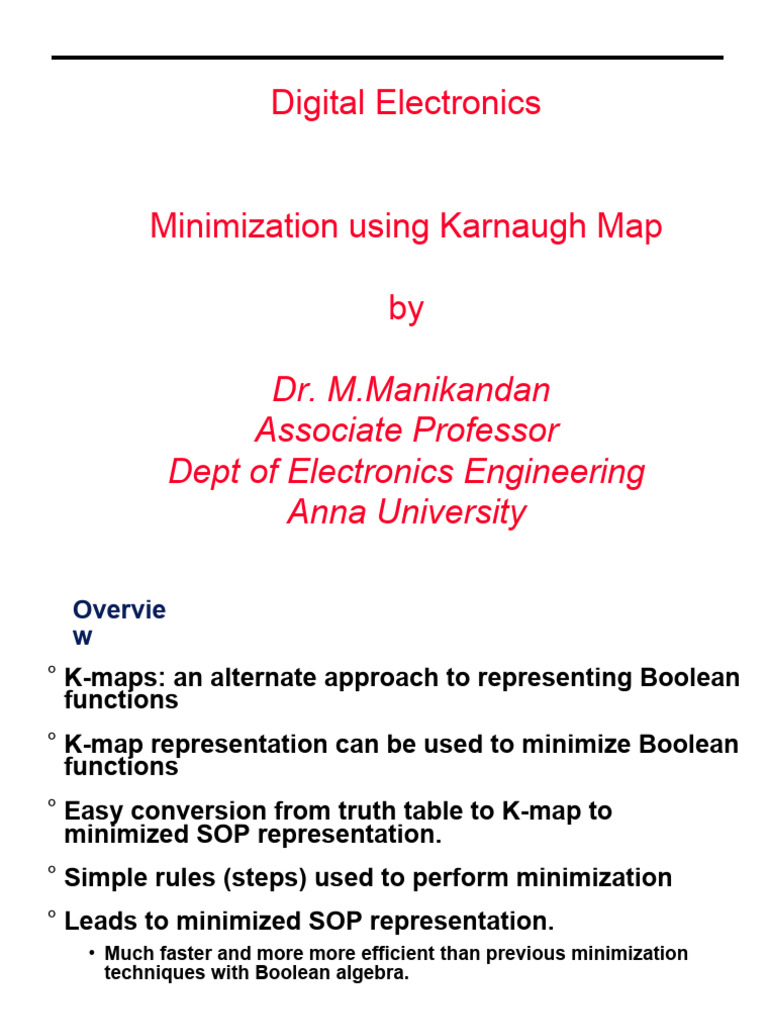 Karnaugh Map Minimization Techniques | PDF | Digital Electronics | Electronic Design