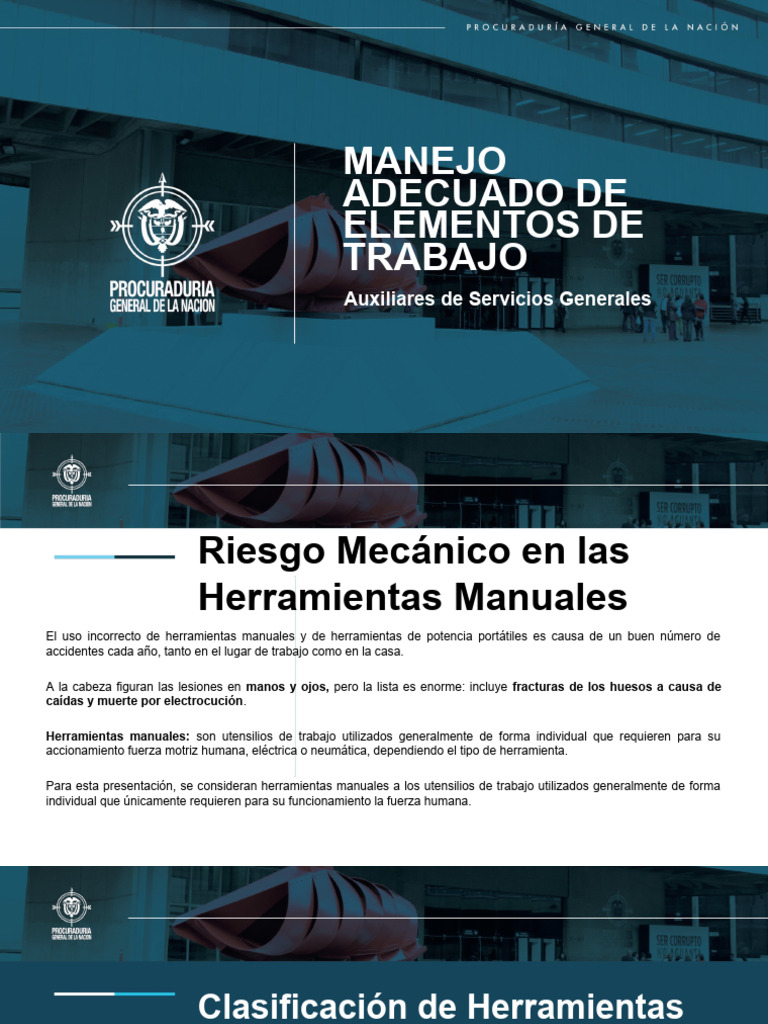 Capacitación de Manejo de Herramientas-Servicios Generales | PDF | Herramientas | Martillo