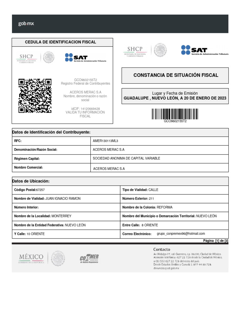 Constancia RFC | PDF | Impuesto sobre la renta