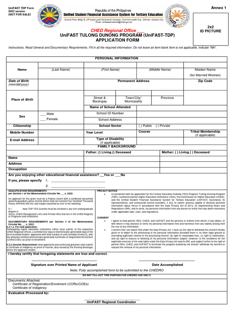 TDP Application Form New.F | PDF | Government | Justice