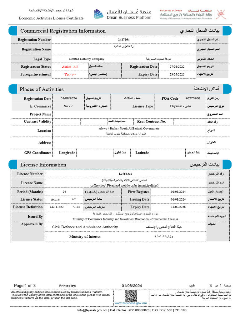 License Certificate (L2758240) - Compressed | PDF | Qr Code