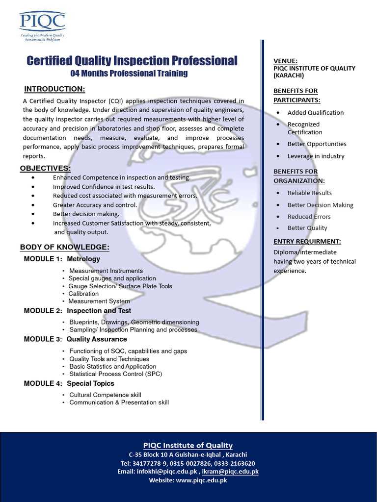CQIP | PDF | Calibration
