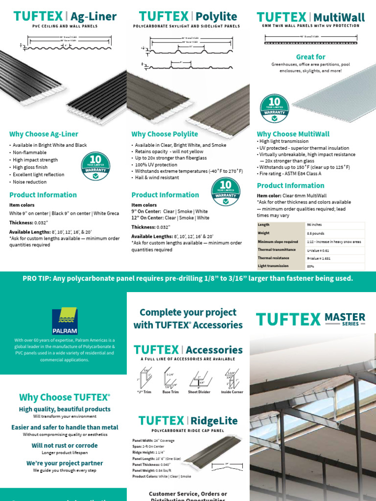 Tuftex Master Series Product Brochure English 2024 | PDF | Materials ...