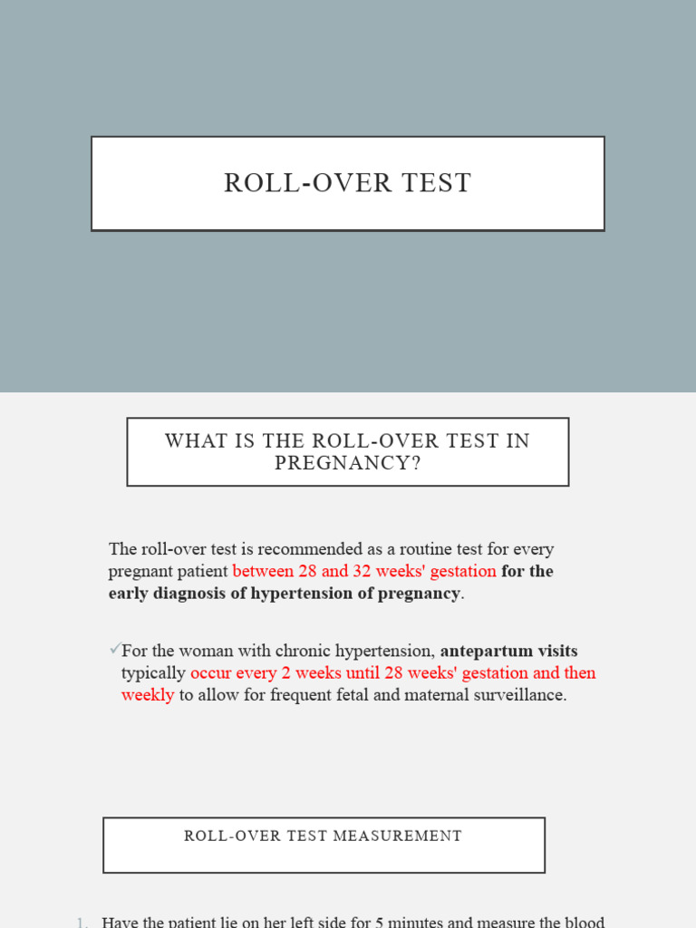 Lecture On Roll Over Test and Pre Eclampsia | PDF | Medical Specialties ...