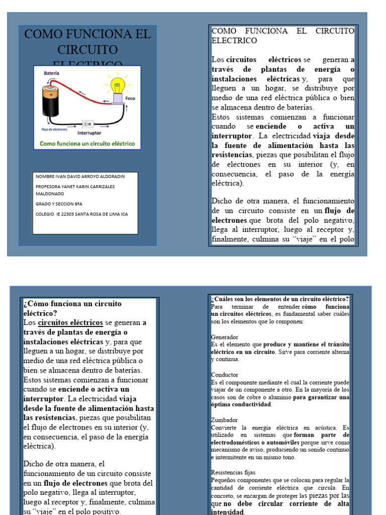 Como Funciona El Circuito Electrico | PDF | Corriente eléctrica ...