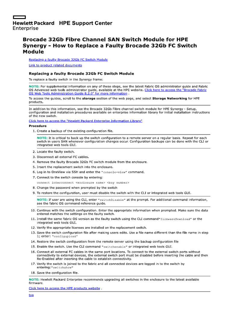 Brocade 32Gb Fibre Channel SAN Switch Module For HPE Synergy - How To ...