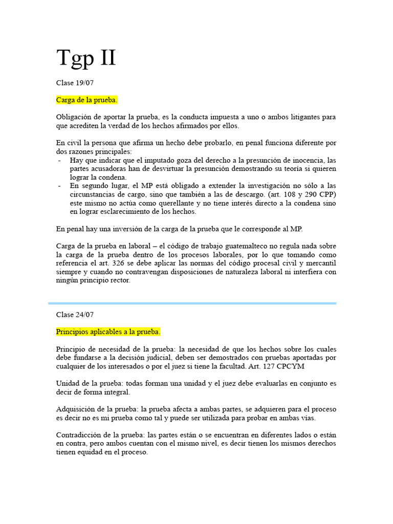 TGP II | PDF | Evidencia (ley) | Judicaturas
