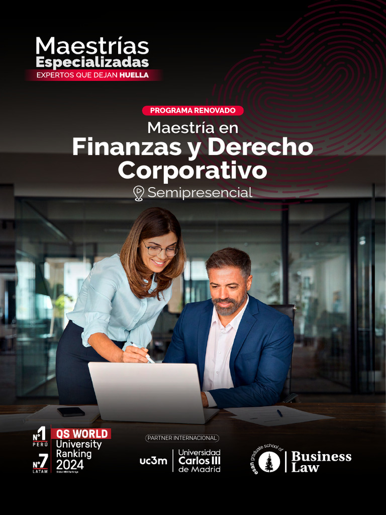 Brochure Finanzas Derecho0307 | PDF | Máster en Administración de Empresas | Liderazgo