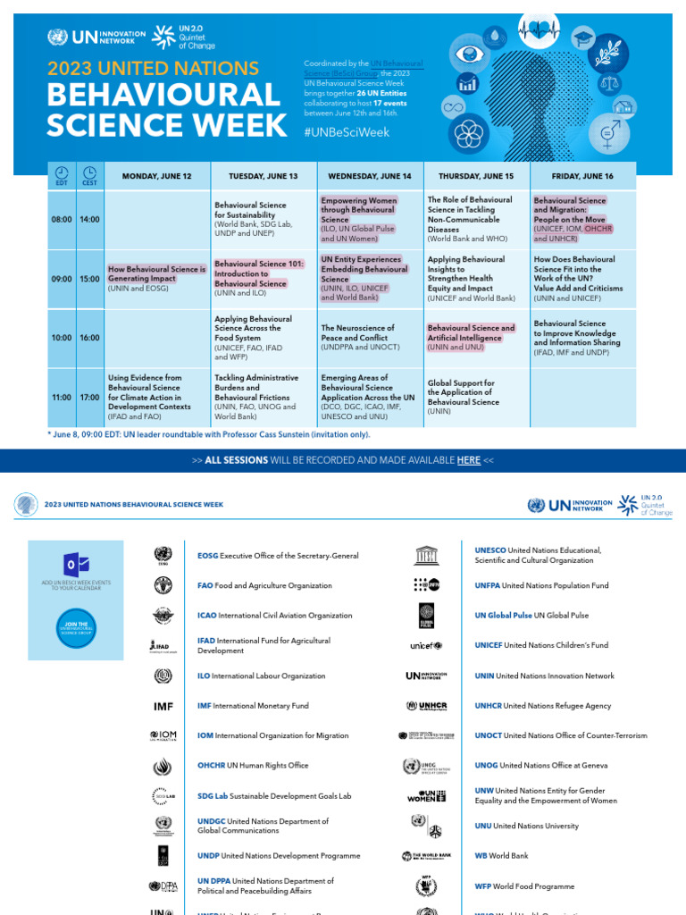 UN Behavioral Science Week | PDF | Behavioural Sciences | United Nations