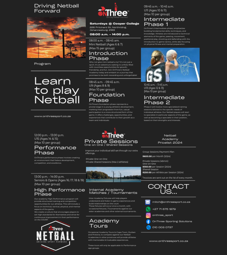 OnThree Netball Academy Program | PDF | Cognition | Behavior Modification