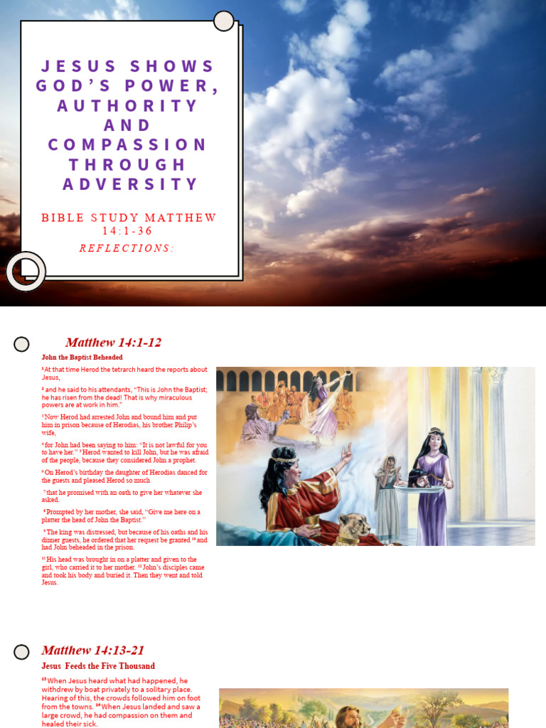 Matthew 14 Bible Study | PDF | John The Baptist | New Testament Content
