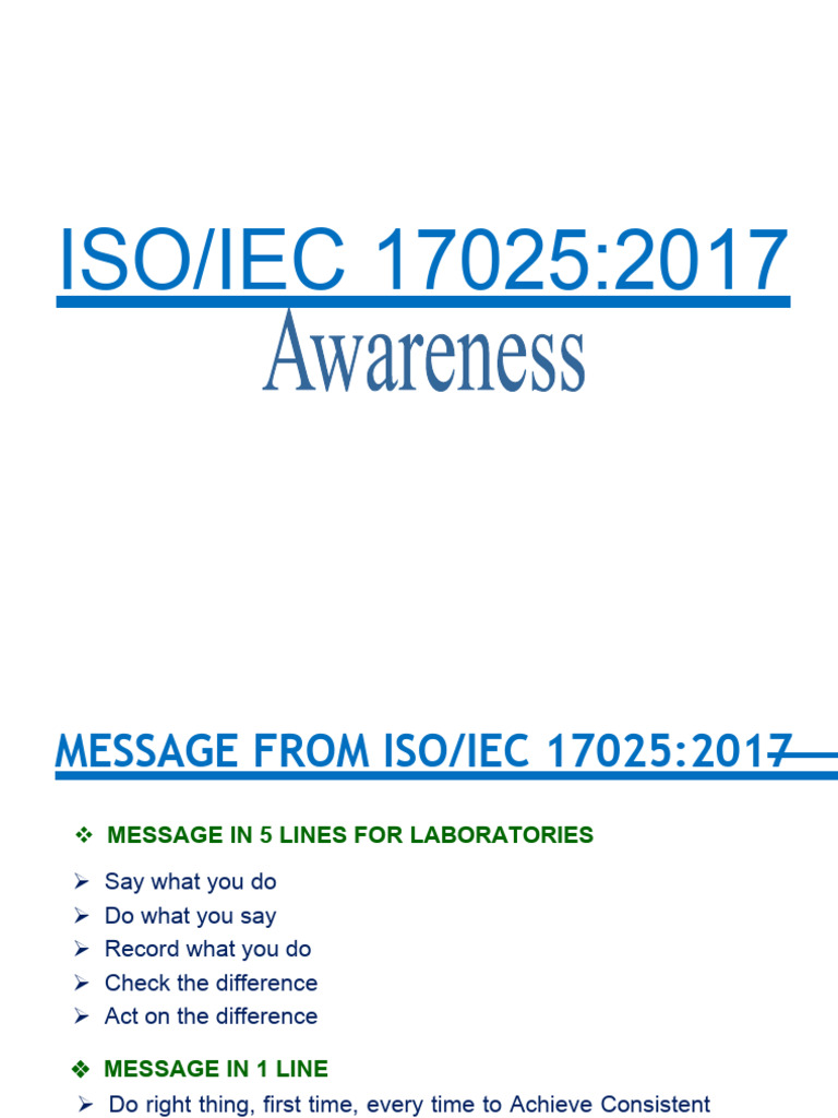 ISO IEC 17025 2017 Awareness and Auditor Training | PDF | Audit | Internal Audit