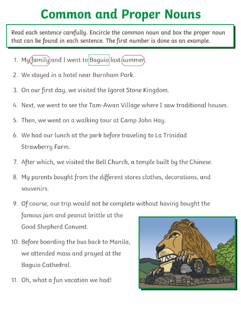 Common and Proper Nouns | PDF