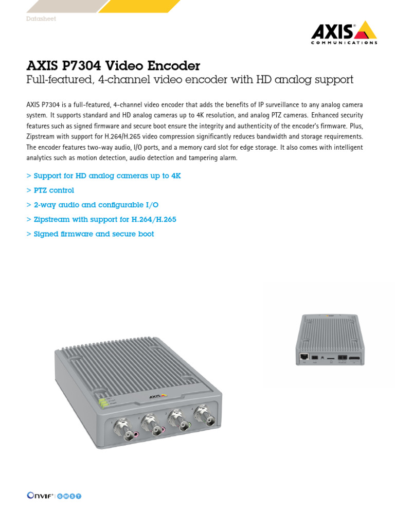 Datasheet Axis p7304 Video Encoder en US 424495 | PDF | Data ...