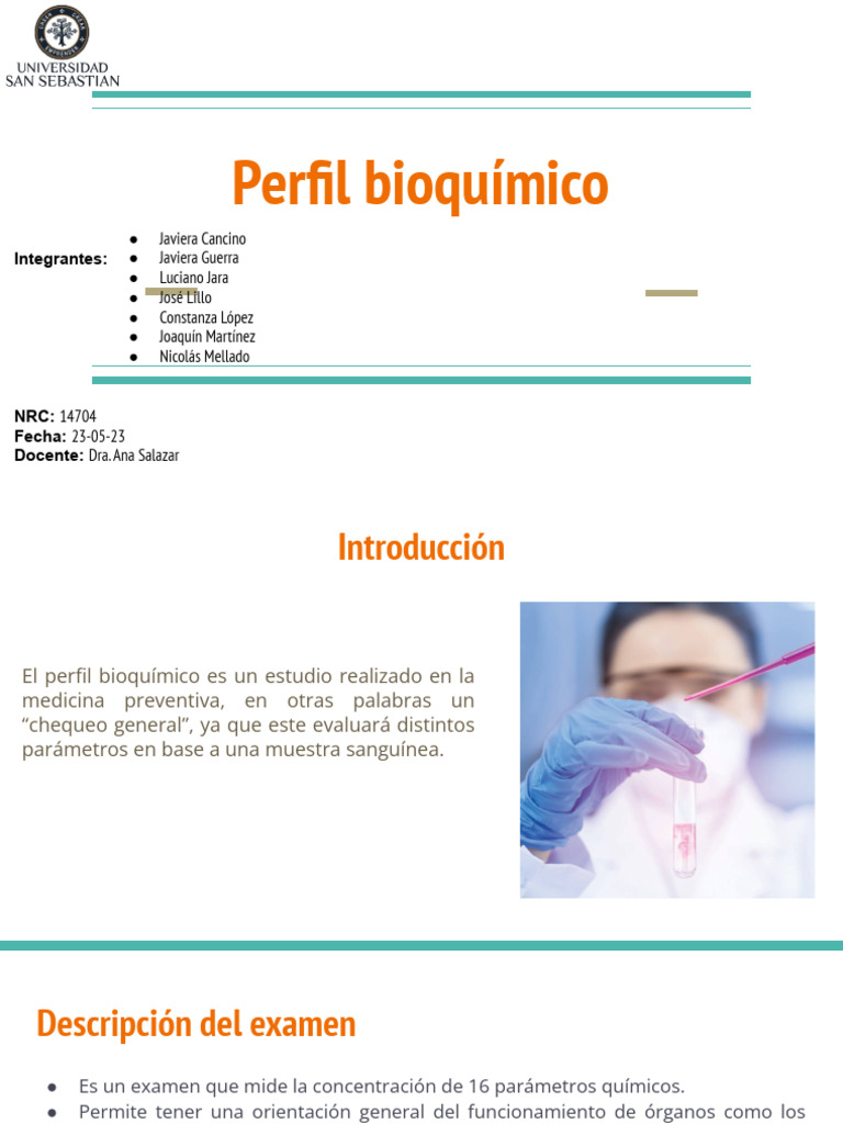 Perfil Bioquímico | PDF | Colesterol | Transaminasa