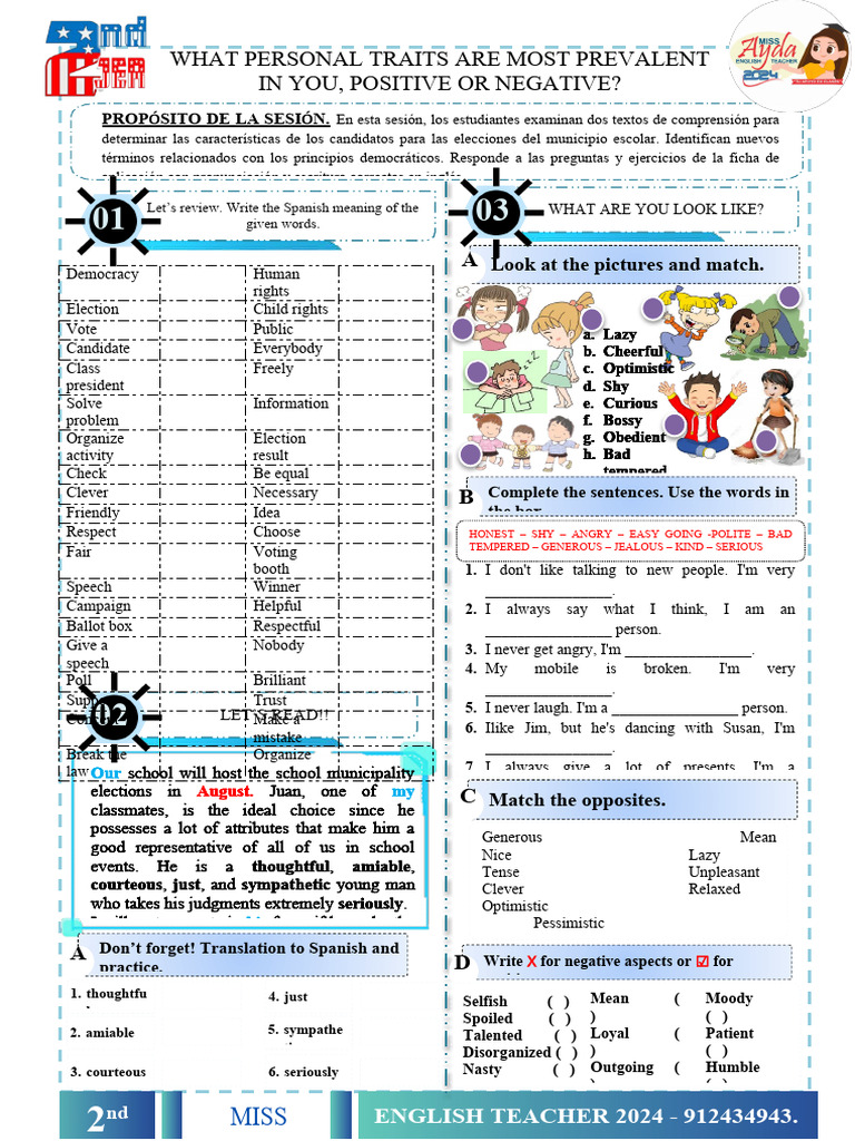 Ficha1 - 2° - Semana1 - Unid5 - Jer - What Personal Traits Are Most ...